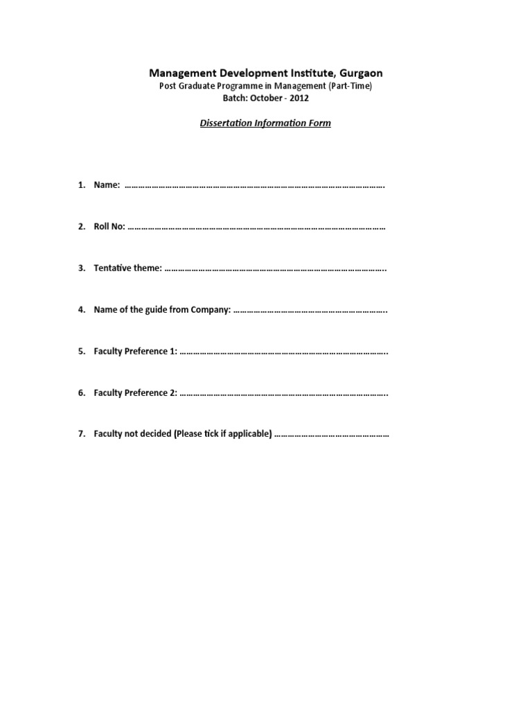Dissertation Information Form | PDF