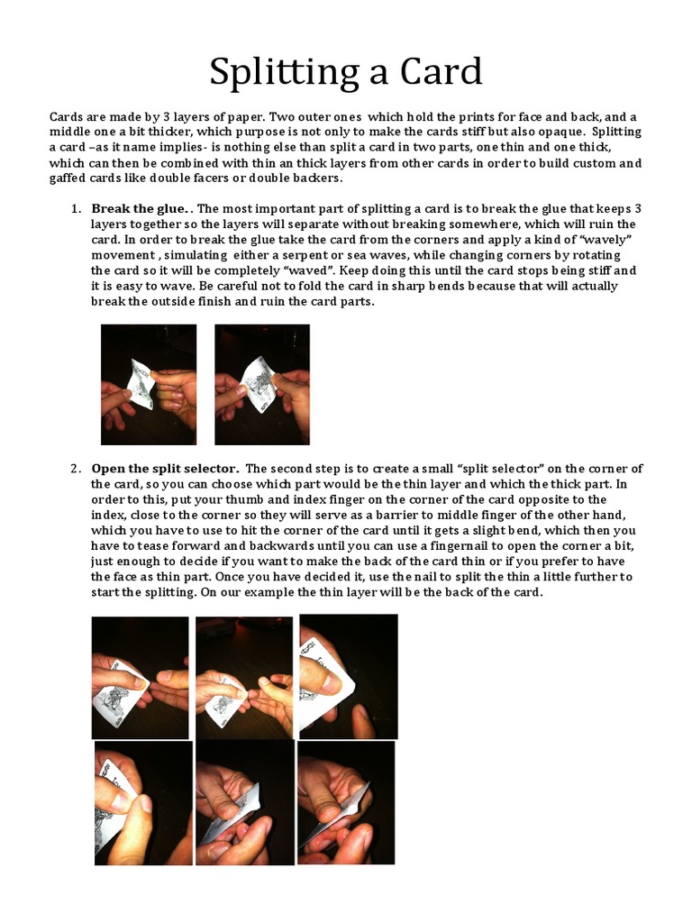 Gaff Cards Notes | Download Free PDF | Adhesive | Hand