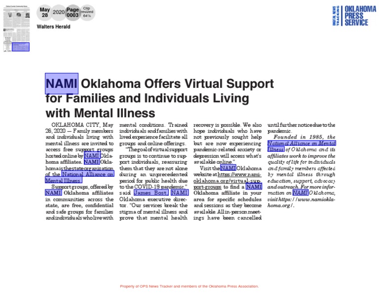 NAMI Oklahoma Offers Virtual Support For Families and Individuals ...