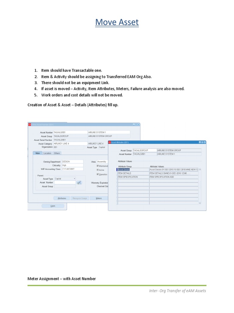 Inter-Org Asset Transfer Guide | PDF | Computers | Finance & Money ...