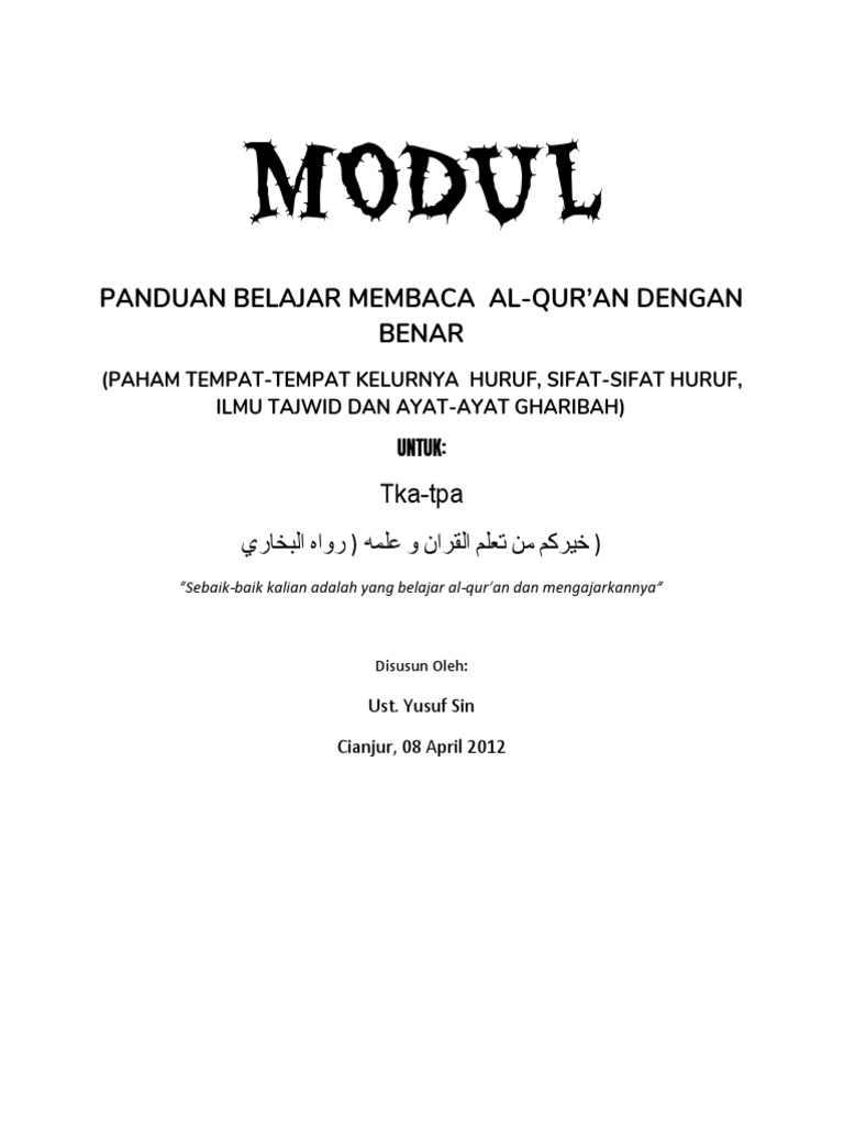 MODUL Tahsin | PDF | Seni & Disiplin Bahasa