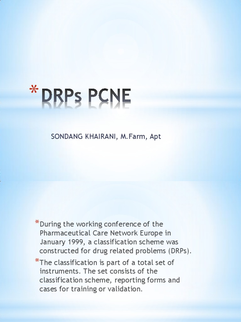 DRPs PCNE | PDF | Drugs | Pharmacy