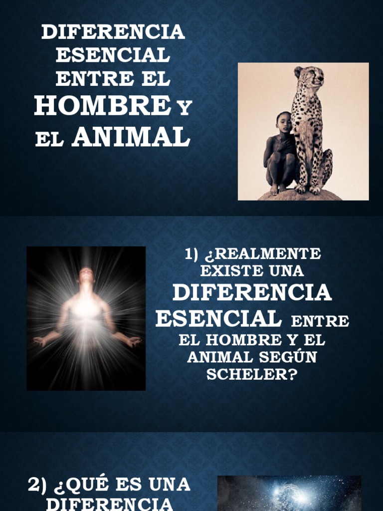 Diferencia Esencial Entre El Hombre y El Animal, Presentación (Ant ...