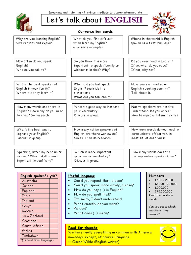 English Speaking Practice Activities | PDF | English Language | Vocabulary