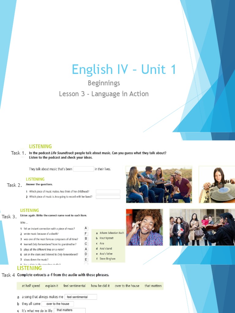 Unit 1 - Lesson 3 and Language in Action | PDF | Vocabulary | Word