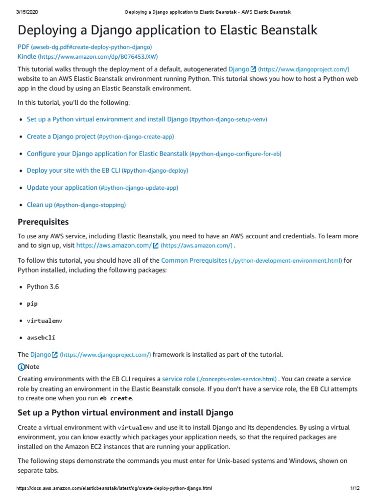 Deploying A Django Application To Elastic Beanstalk - AWS Elastic ...