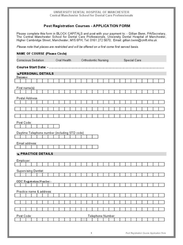 Application Form - Post-Regs | PDF | Cheque | Nursing