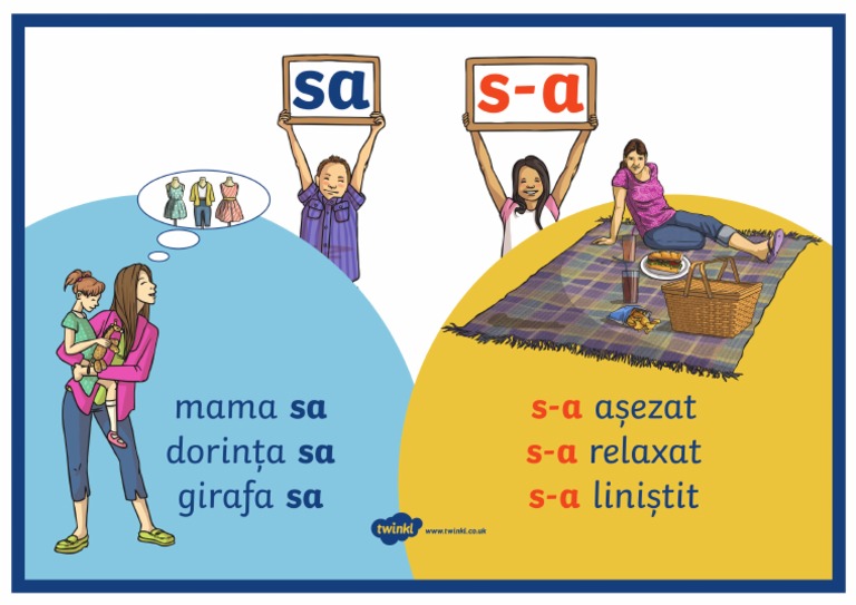 Scrierea Corecta Sa Si S-A Plansa | PDF