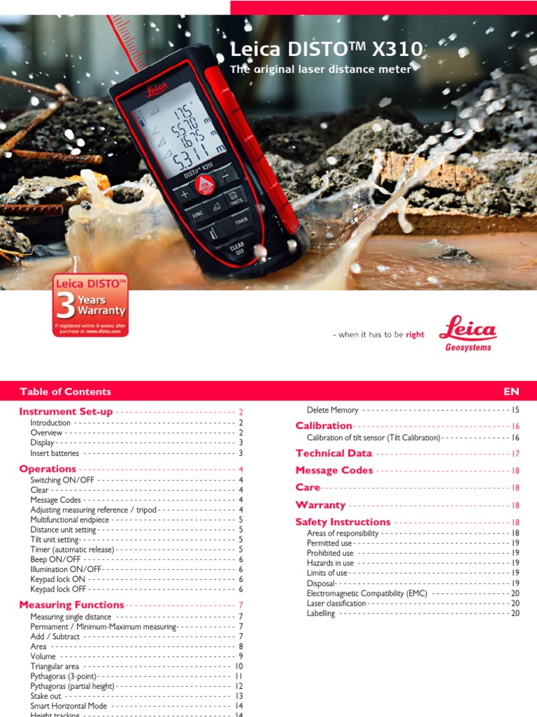 Leica Disto x310 Manual PDF | PDF | Nature