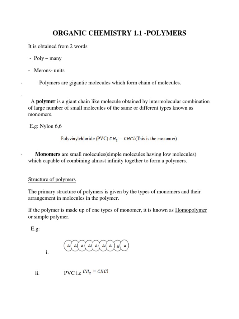 Organic Chemistry 2 PDF | PDF | Polymerization | Polymers