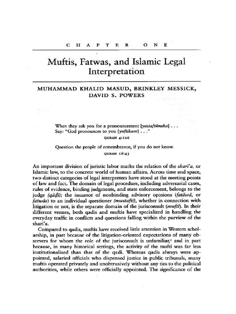 Muftis, Fatwas, and Islamic Legal Interpretation: Er Ent Say: "God ...