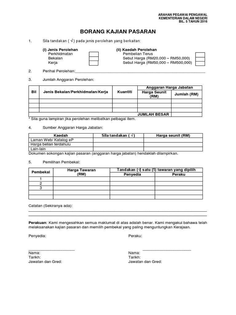 Format Kajian Pasaran | PDF