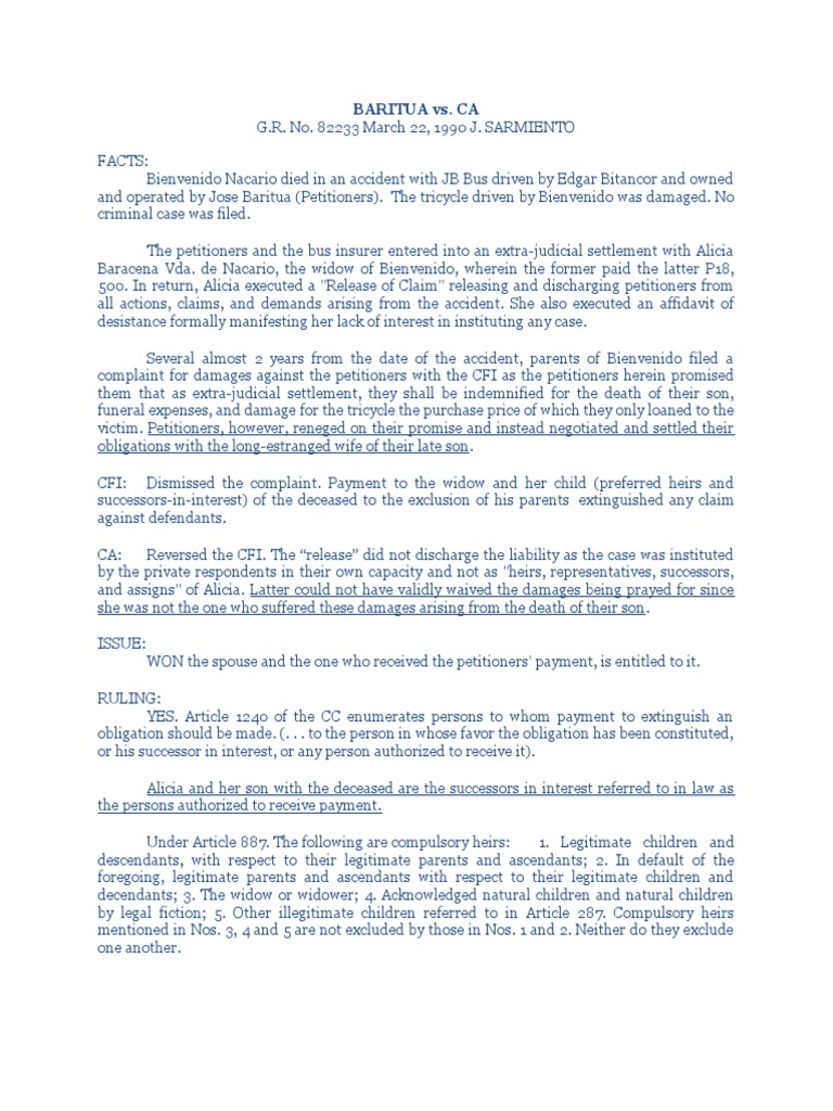 BARITUA vs. CA | PDF | Inheritance | Legal Concepts