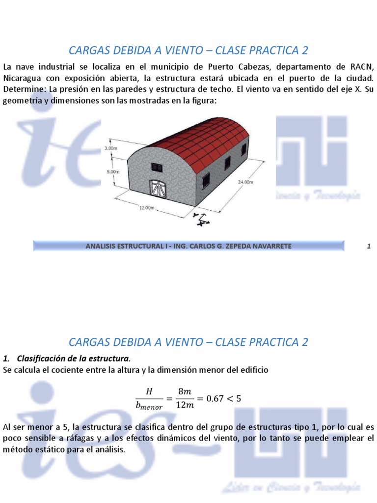 Análisis de cargas de viento en una estructura industrial portuaria en Nicaragua | PDF ...