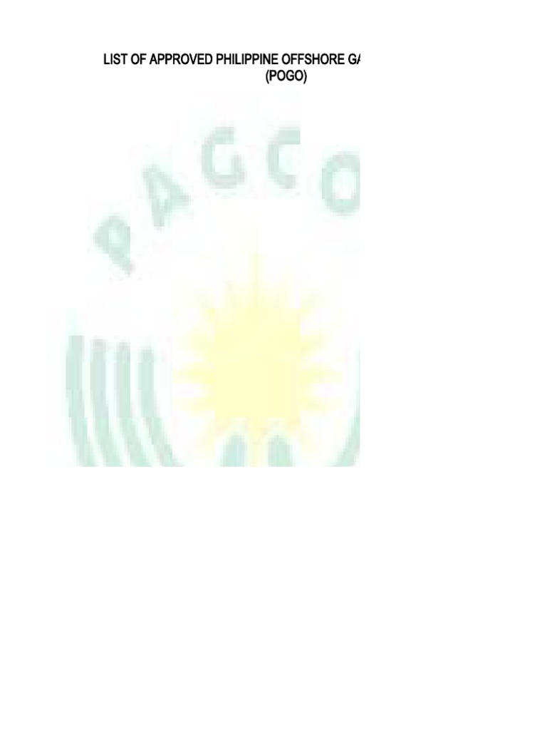 List of Approved Philippine Offshore Gaming Operators (POGO) | PDF ...