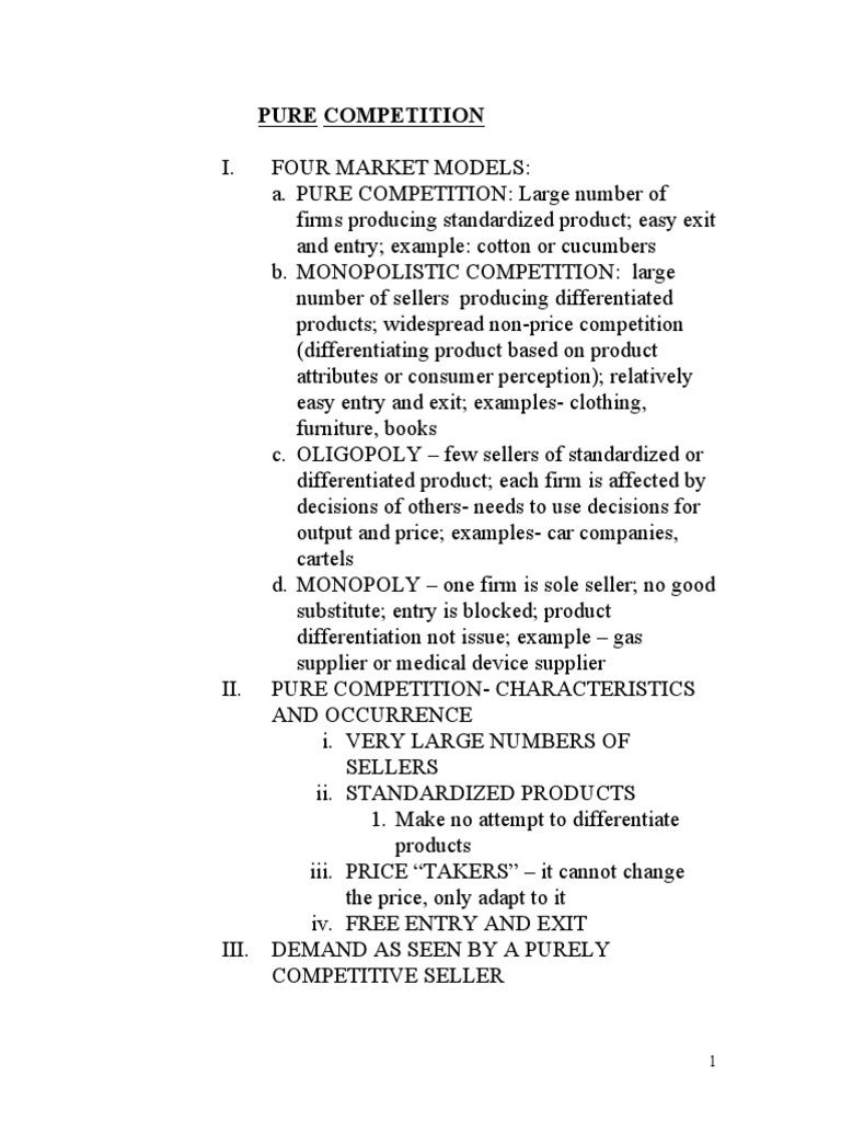 Pure Competition Ch. 7 PDF | PDF | Perfect Competition | Supply (Economics)