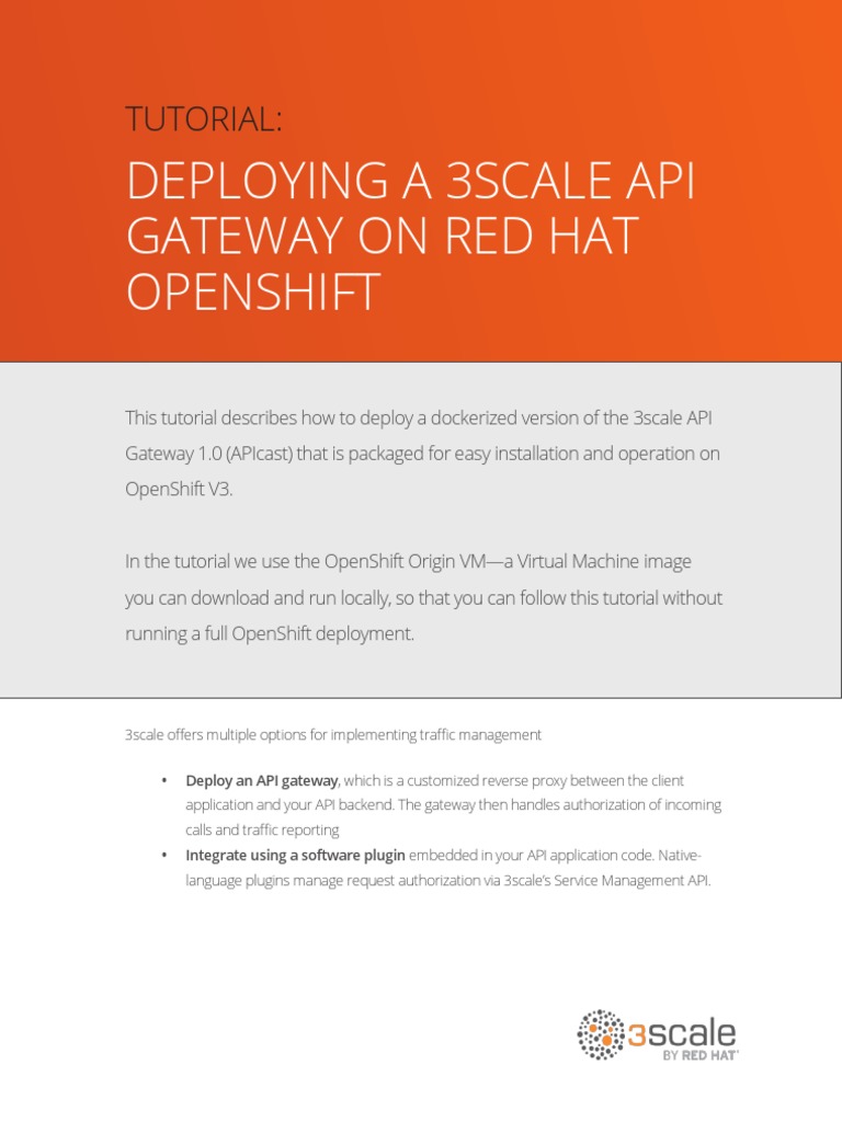 Deploying 3scale API Gateway on OpenShift | PDF | Application ...