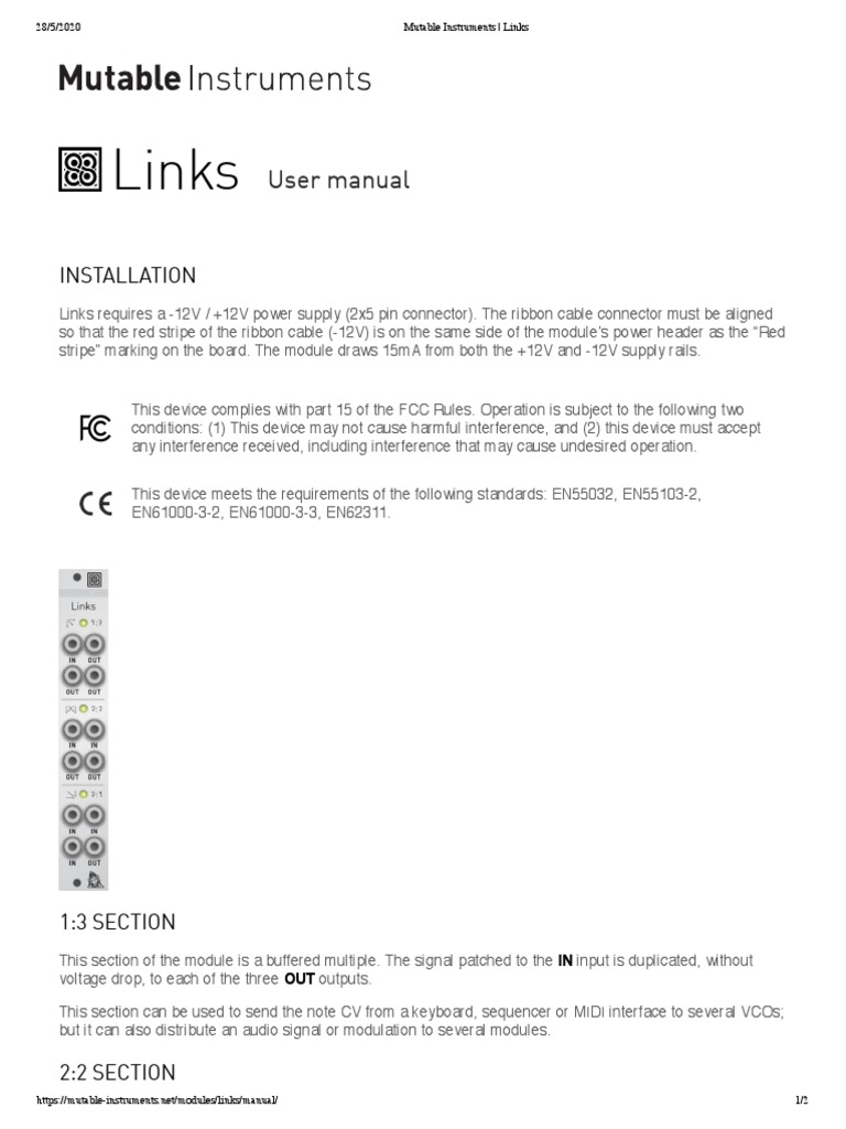 Mutable Instruments - Links | PDF | Synthesizer | Electromagnetism