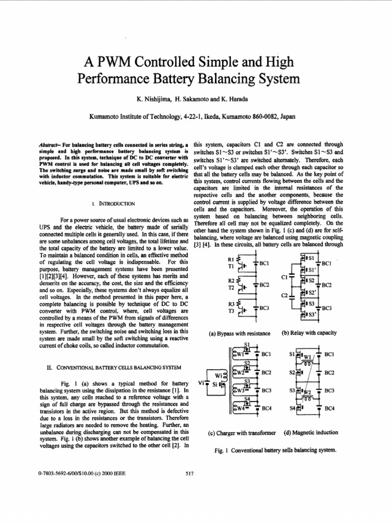 A PWM Controlled Simple and High Performance Battery Balancing System ...