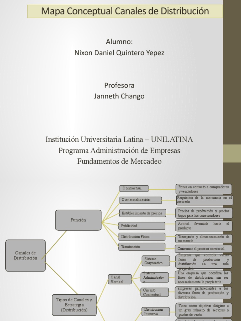 Mapa Conceptual Canales de Distribución | PDF | Producto (Negocio ...
