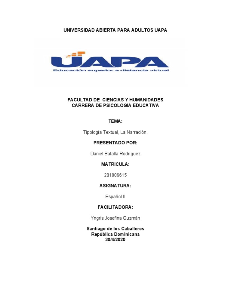 Tarea LL de Español 2 | PDF | Narrativa