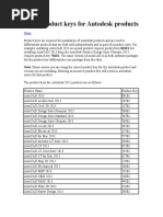 The Product Keys For Autodesk 2014 - 2015 | PDF | Autodesk | Auto Cad
