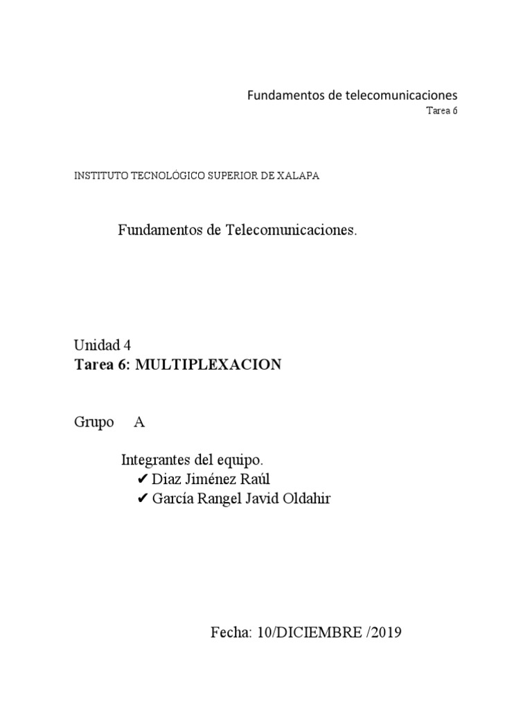 multiplexación | PDF | Multiplexación | Transmisión de datos