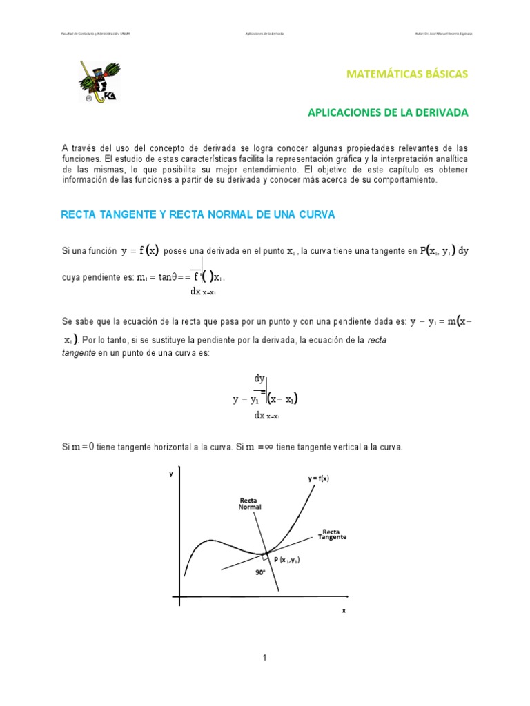 Aplicaciones de La Derivada | Descargar gratis PDF | Derivado | Pendiente