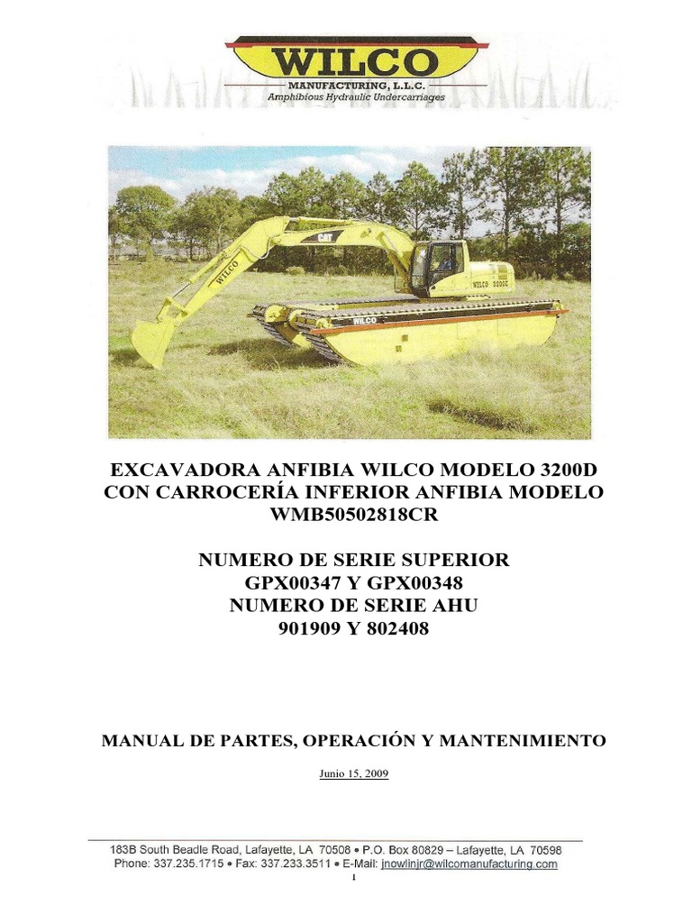 Excavator Wilco | PDF | Transmisión (Mecánica) | Eje