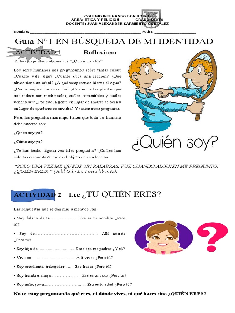 Guia 1 Quien Soy Yo | PDF | Creatividad | Science