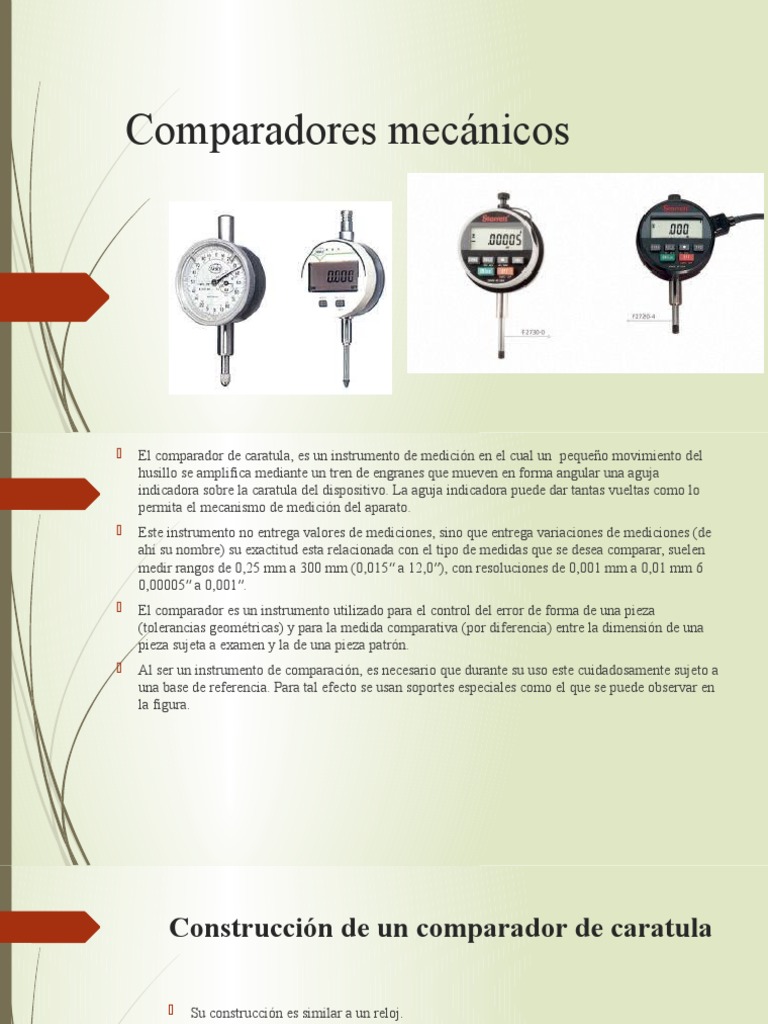 Comparadores de Carátula: Uso y Tipos | PDF | Reloj | Medición