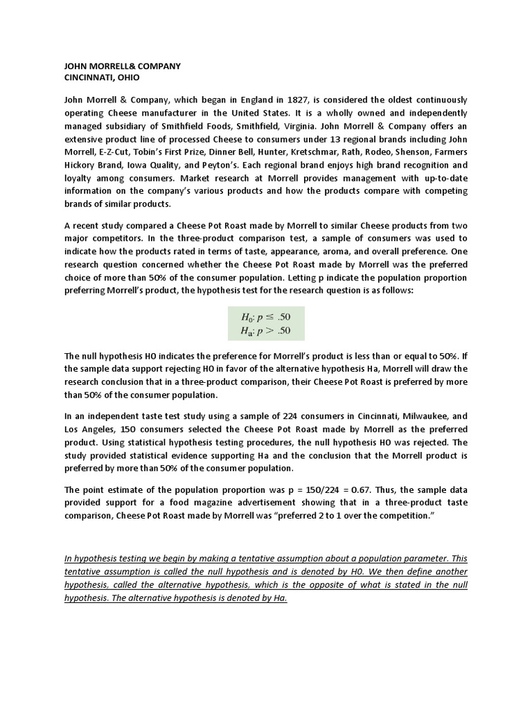 Case study-HT | PDF | Null Hypothesis | Hypothesis
