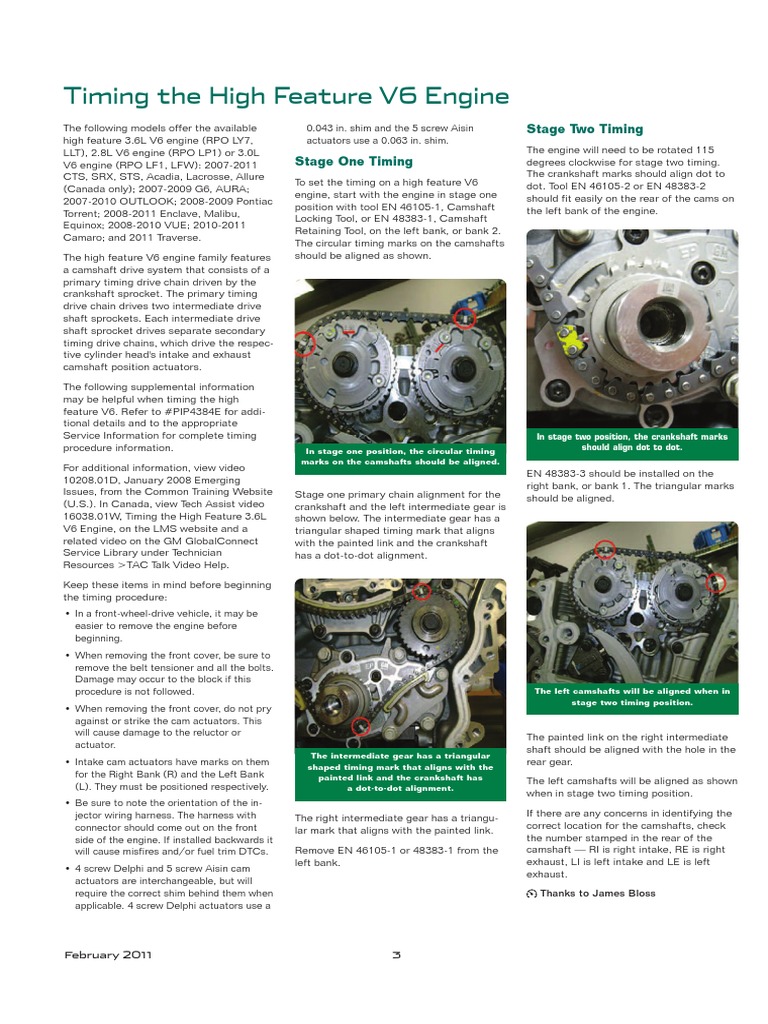 GM 3.6L V6 Engine Timing Guide | PDF | Engines | Transportation Engineering