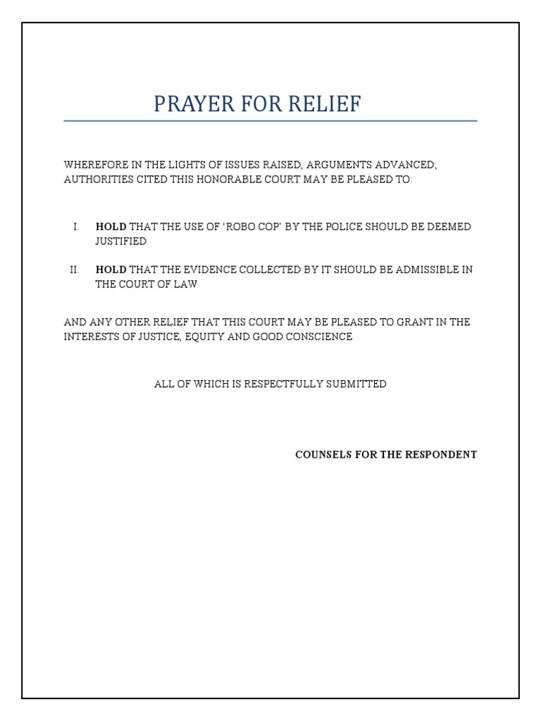 Prayer For Relief | PDF