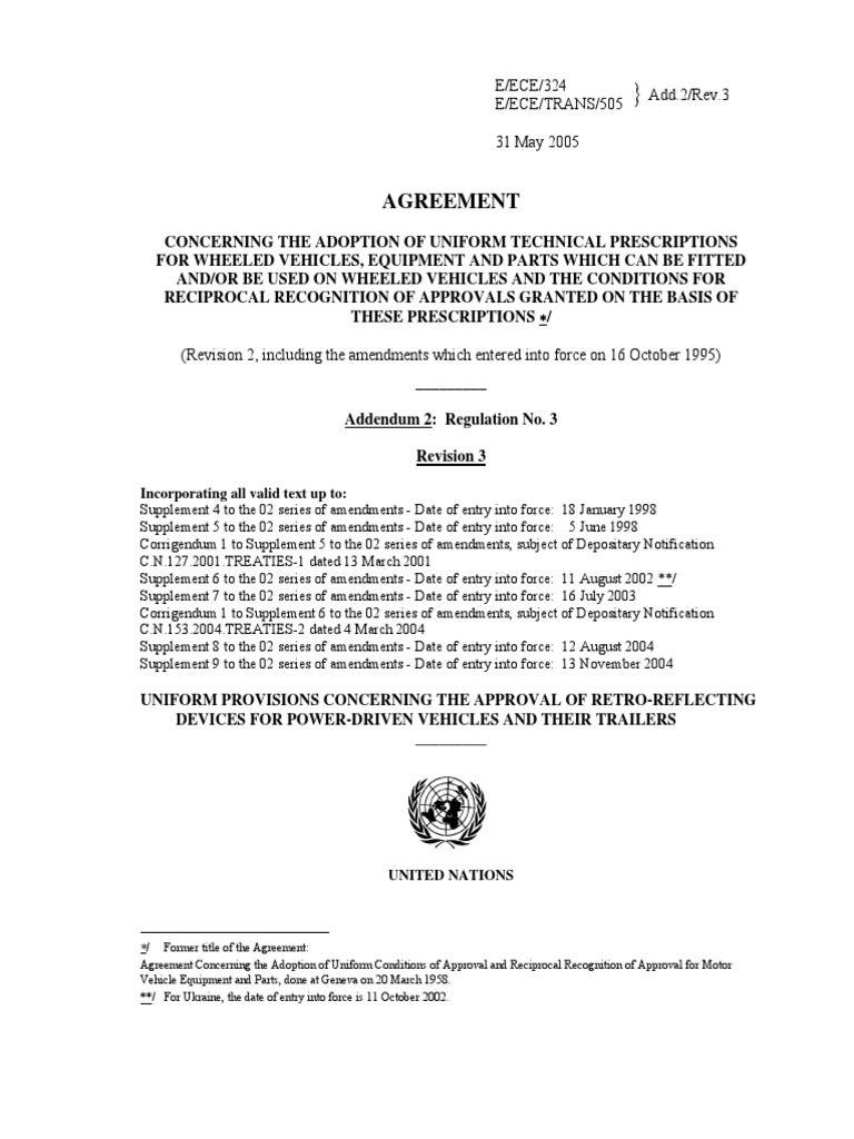Agreement: E/ECE/324 E/ECE/TRANS/505 Add.2/Rev.3 31 May 2005 | PDF ...