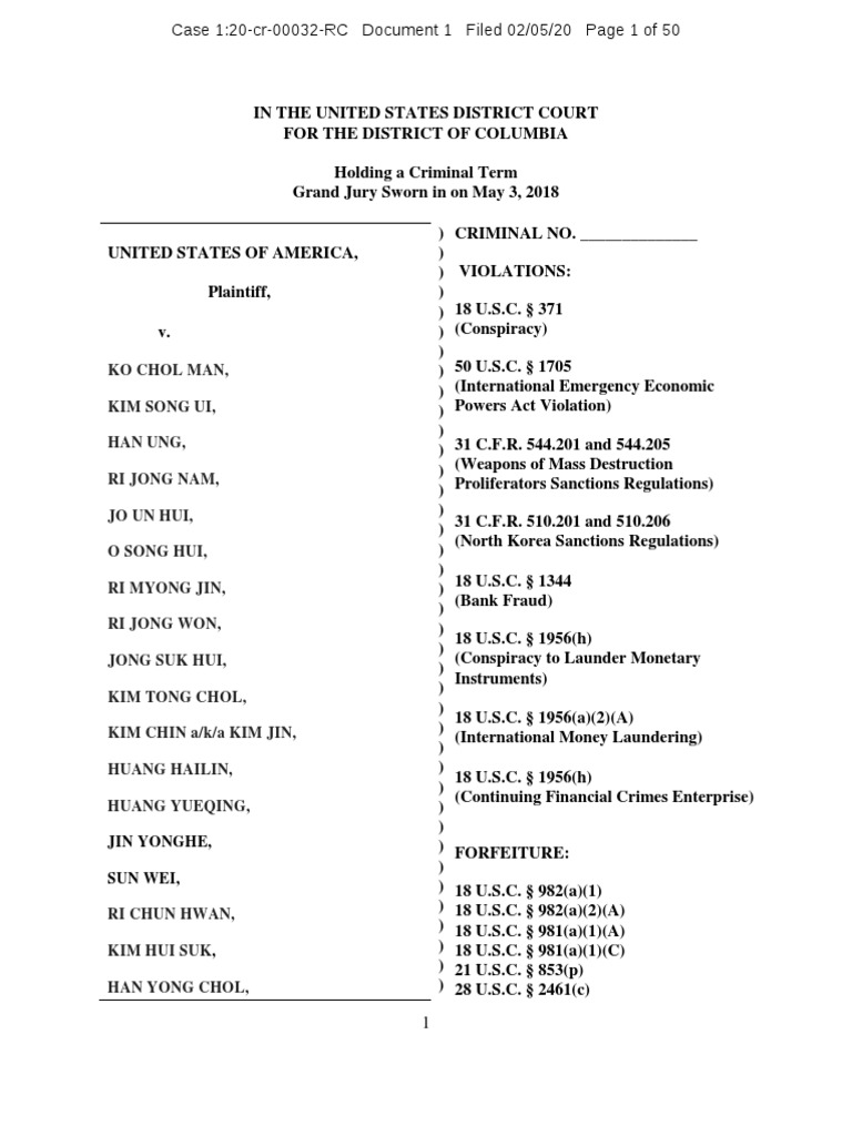 DOJ NK Indictment | PDF | Money Laundering | Policy