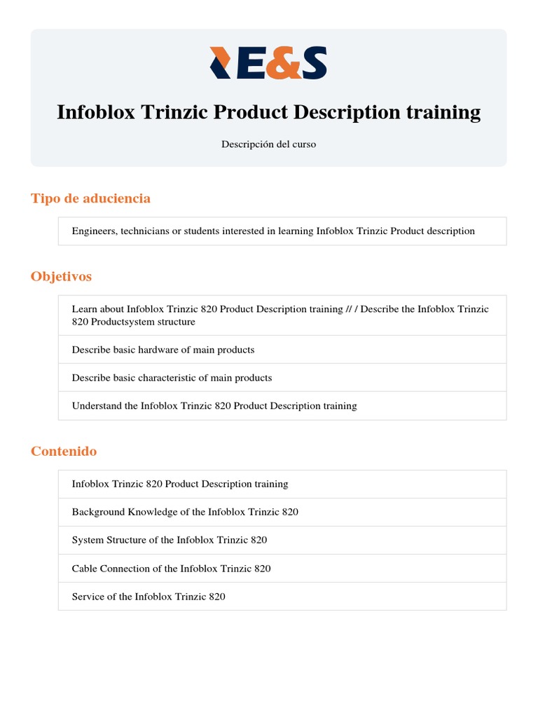 Infoblox Trinzic Product Description Training | PDF
