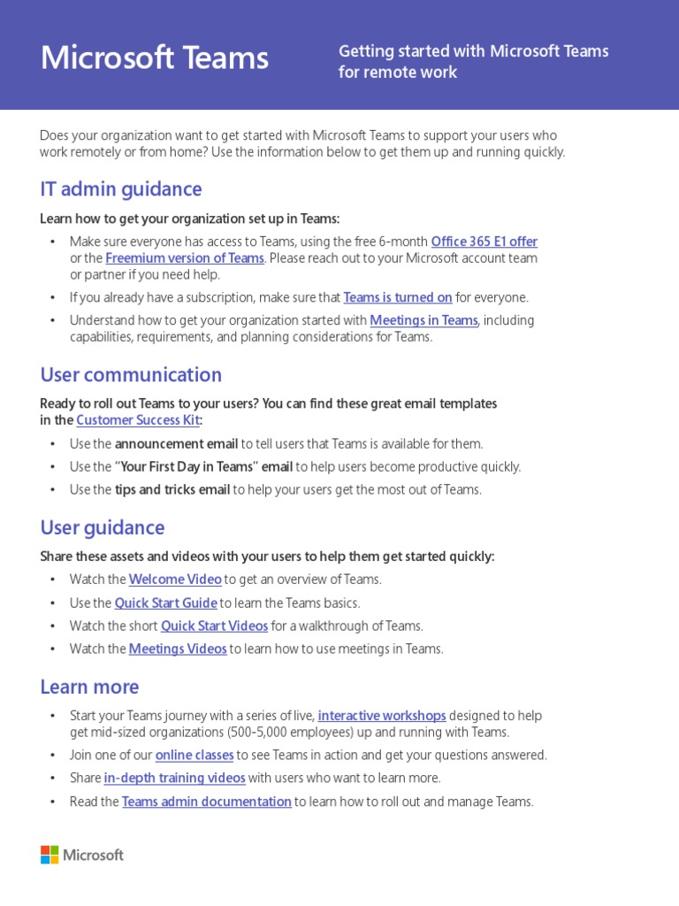 Getting Started Teams Overview | PDF