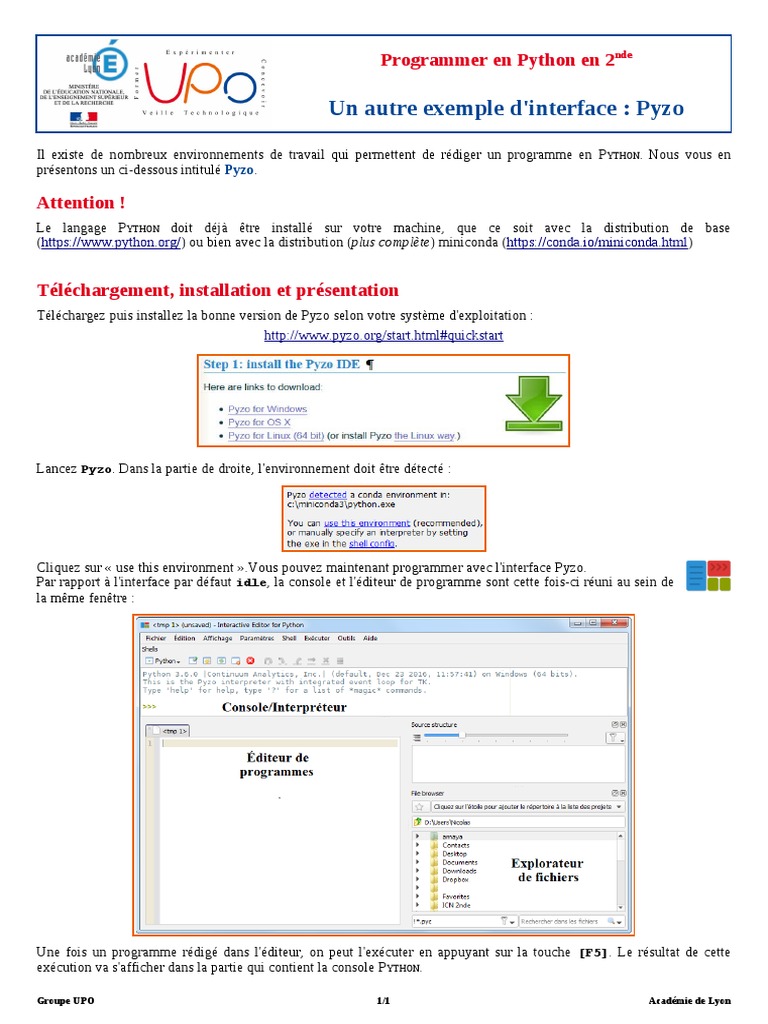 Formation Python 2nde Pyzo | PDF