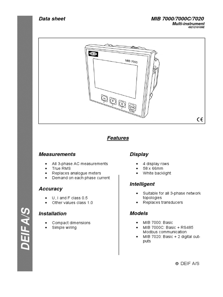MIB 7000 Series Multi-Instrument Data Sheet | PDF | Alternating Current ...