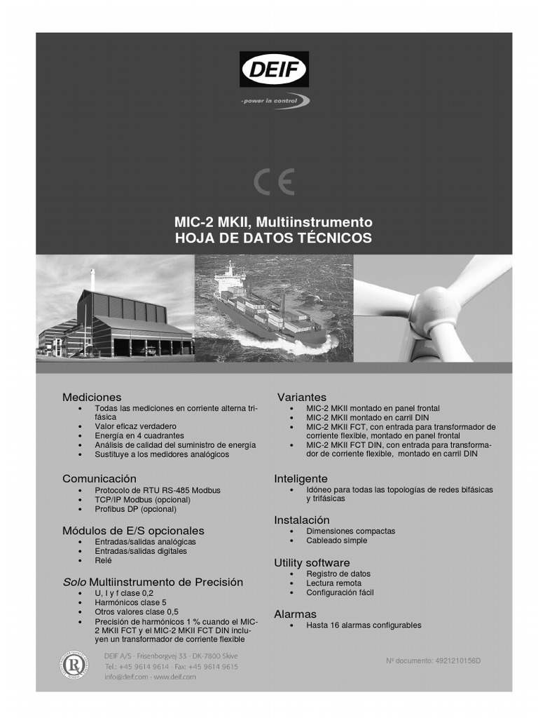 MIC-2 MKII Data Sheet 4921210156 ES | PDF | Transformador | Energia ...