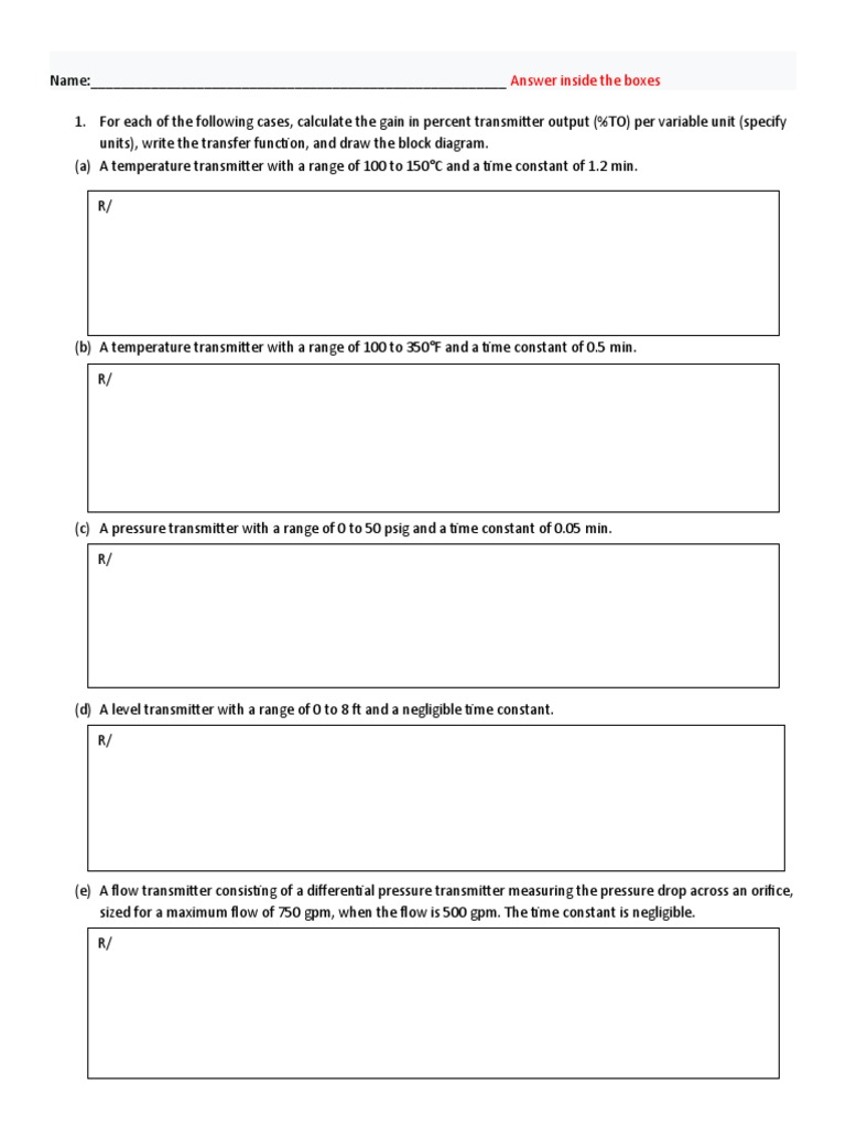 Answer Inside The Boxes | PDF