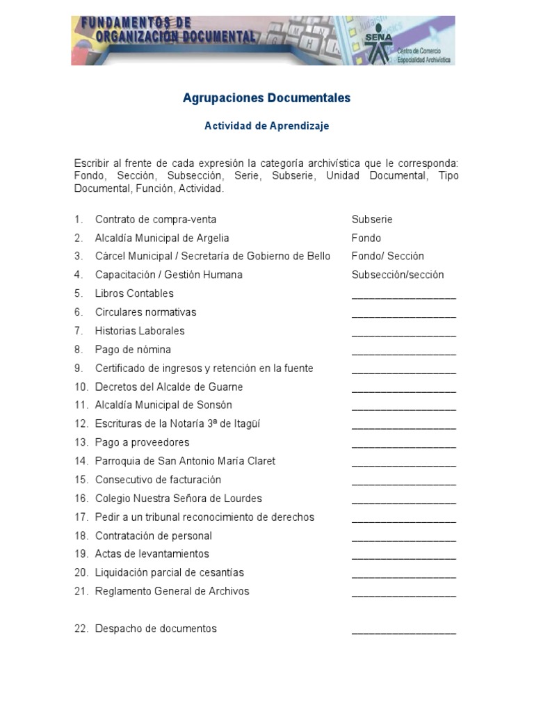 Agrupaciones Documentales | PDF