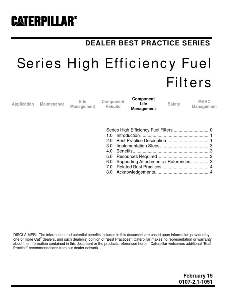 Series High Efficiency Fuel Filters | PDF | Filtration | Fuel Injection
