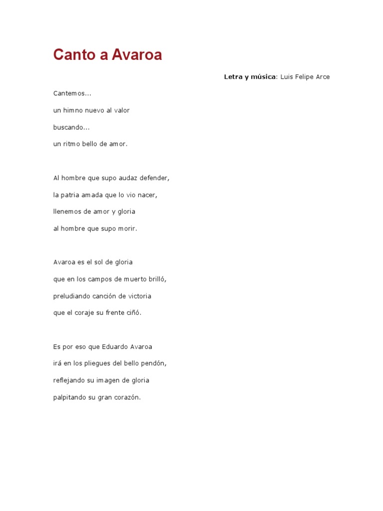 Canto A Avaroa | PDF