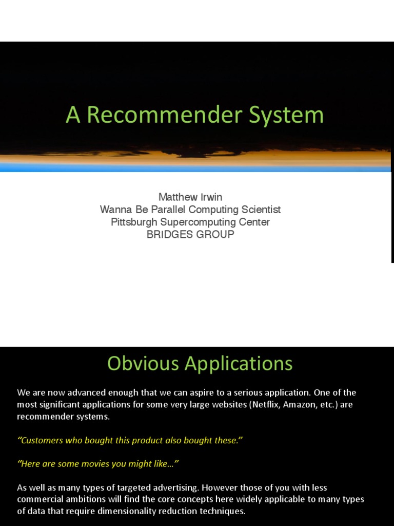 A Recommender System: John Urbanic | PDF | Least Squares | Matrix ...
