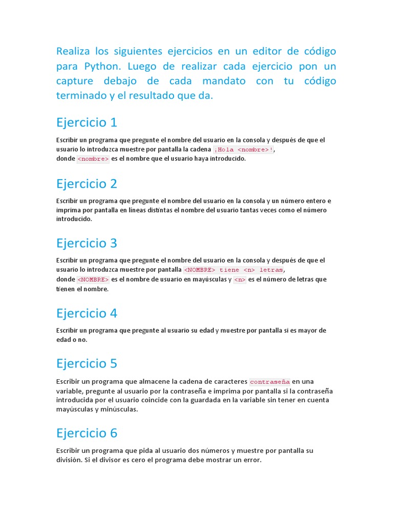 Ejercicios Python | PDF