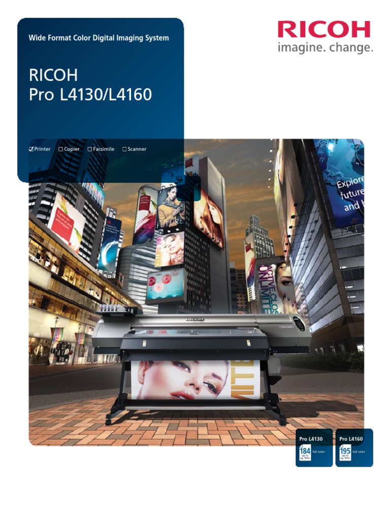 Ricoh Pro L4130/L4160: Wide Format Color Digital Imaging System | PDF ...