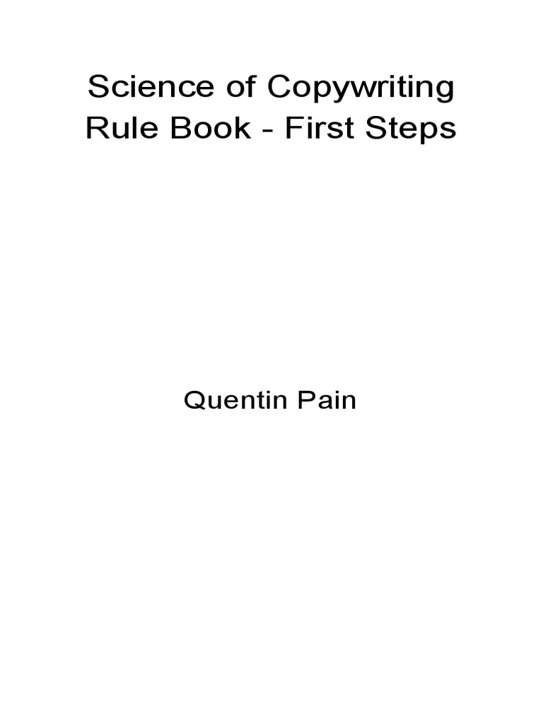 Science of Copywriting Rule Book - First Steps - First Edition - 28th ...