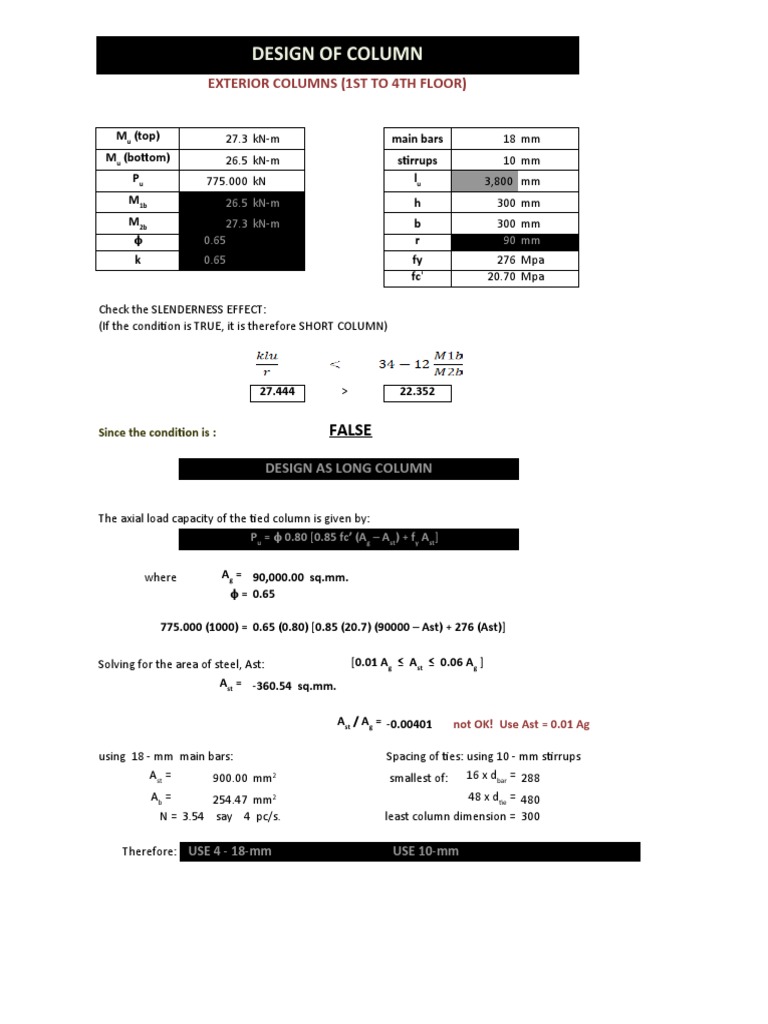Long Column Design Specifications | PDF